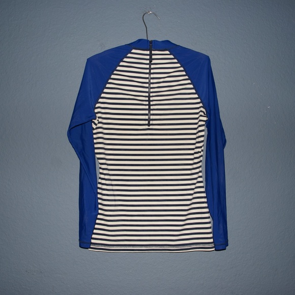 J. Crew Factory | Swim | Jcrew Colorblock Striped Rash Guard Swim Suit ...